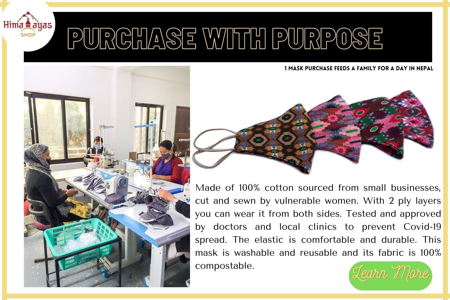 Unisex Ethically made Reusable Face Mask – Himalayas Shop