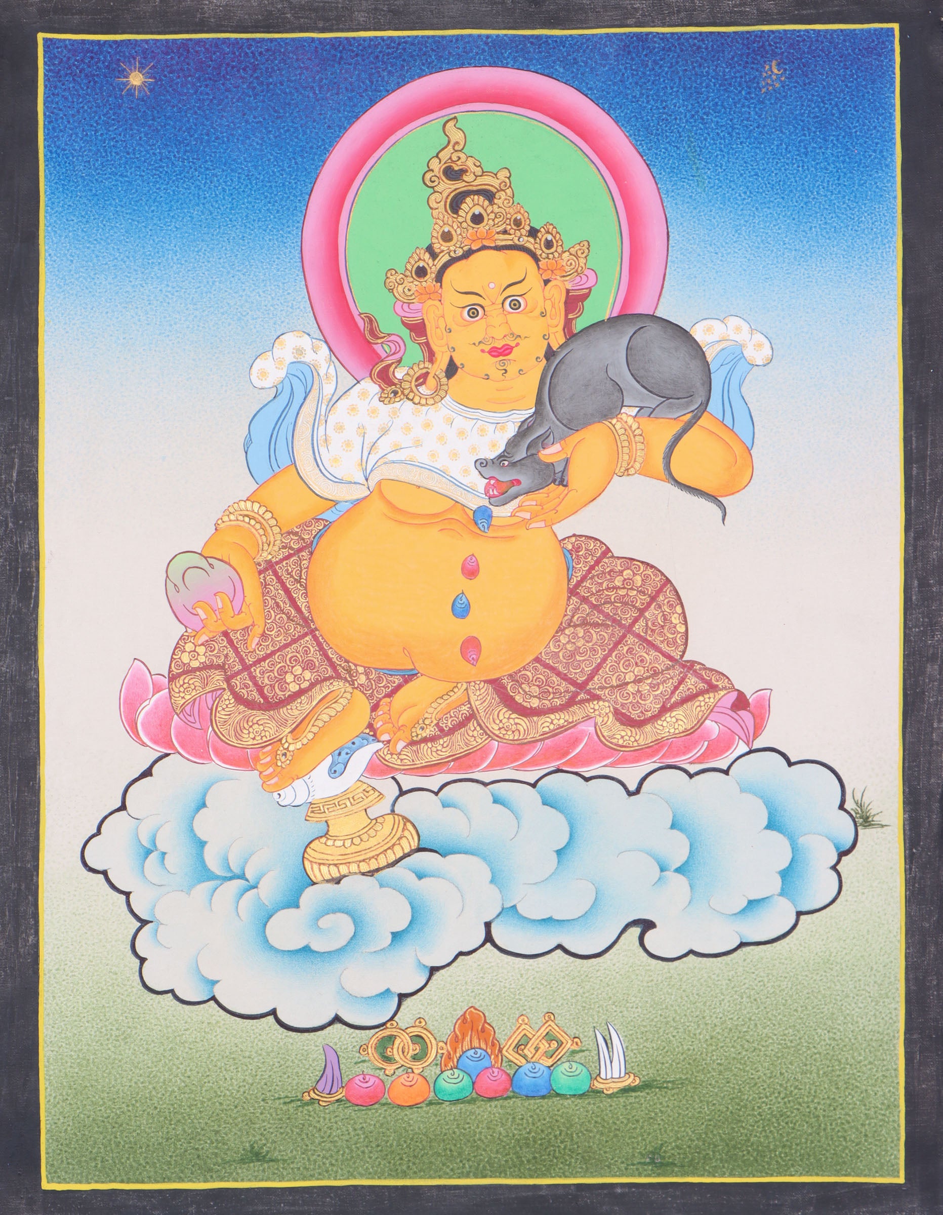 Kuber Thangka Painting - Buy Now – Himalayas Shop