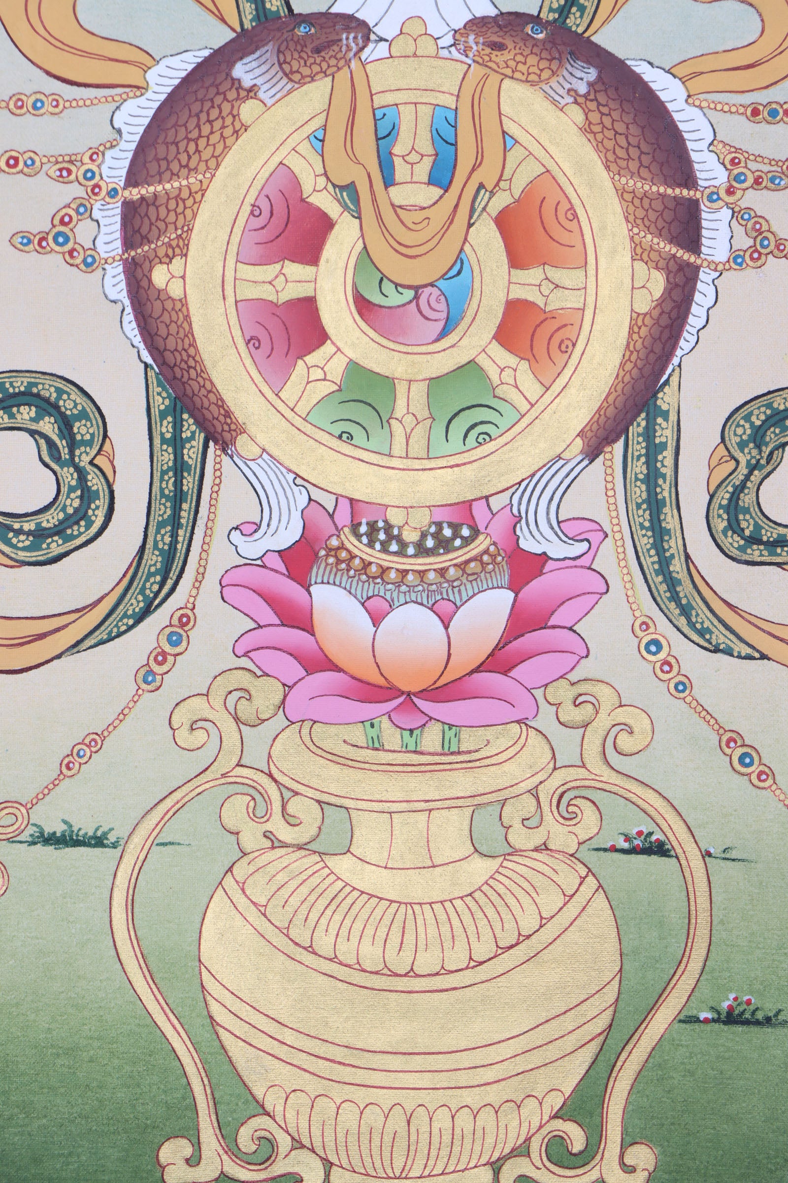 Asthamangal Thangka Art - The Buddhism Good Lucky Symbol