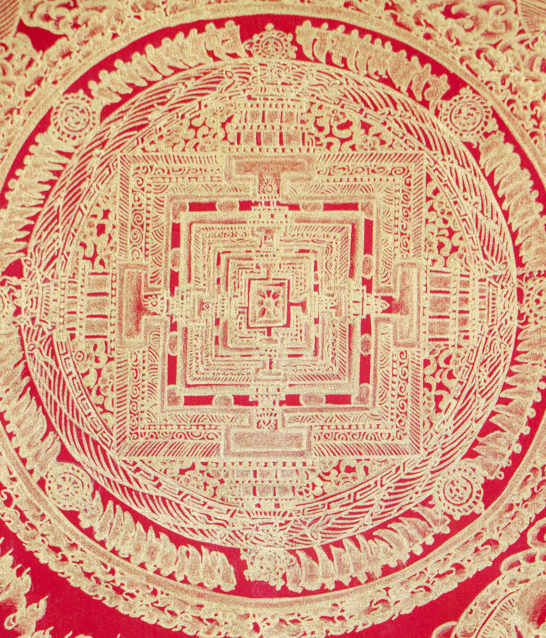 5 dhyani Buddha- Red & Gold Kalachakra Mandala Thangka – Himalayas Shop