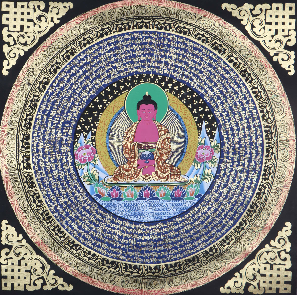 Amitabha Buddha Mandala Thangka - HimalayasShop