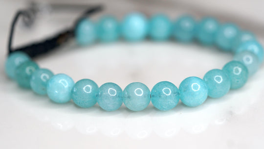 Blue Quartz Bracelet | Wrist Mala for Throat Chakra – Himalayas Shop