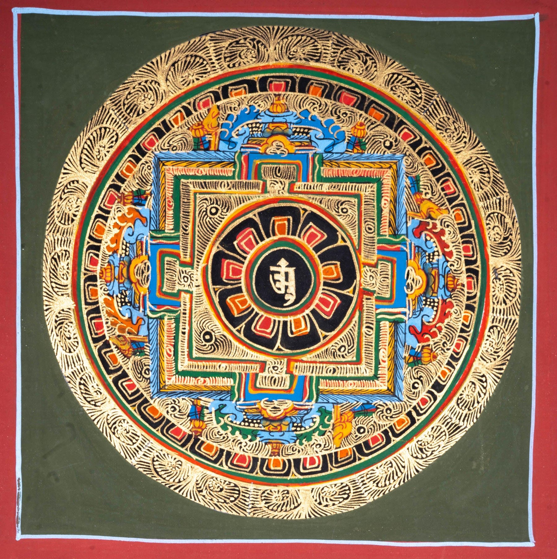 Wall Hanging Thangka Painting | Om Mandala