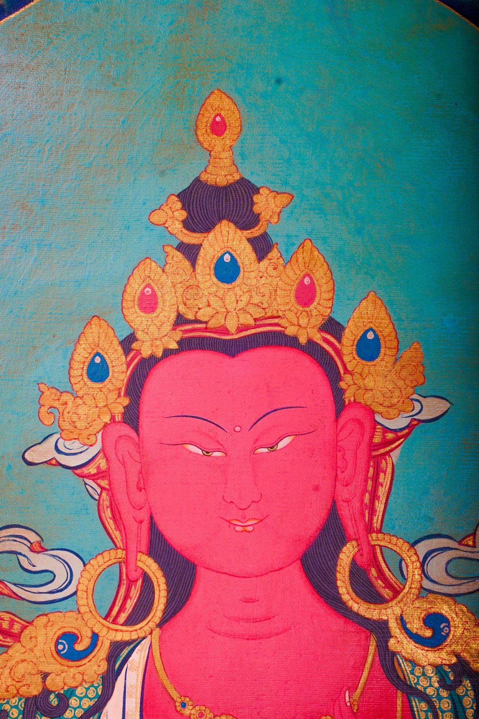 Red Manjushri Thangka Art